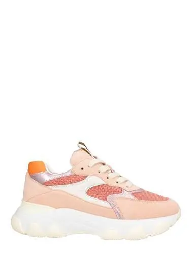 Hogan Sneakers In Leather And Textile Fibers - Pink
