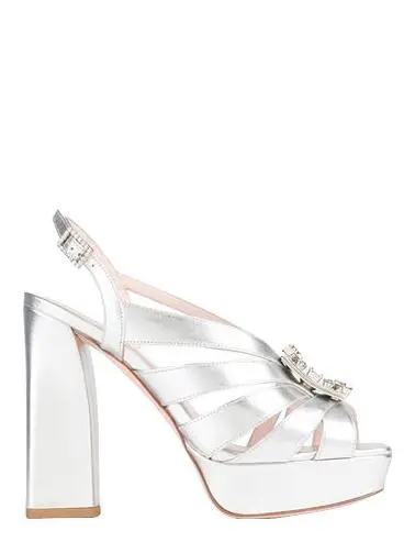 ROGER VIVIER Leather Sandals - Silver
