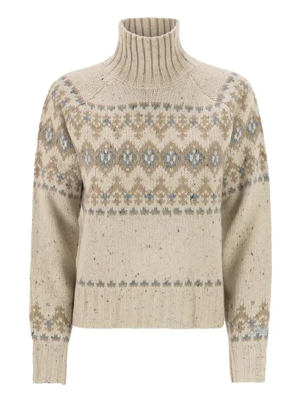 MC2 SAINT BARTH Myra Donegal Turtleneck Jumper - Beige