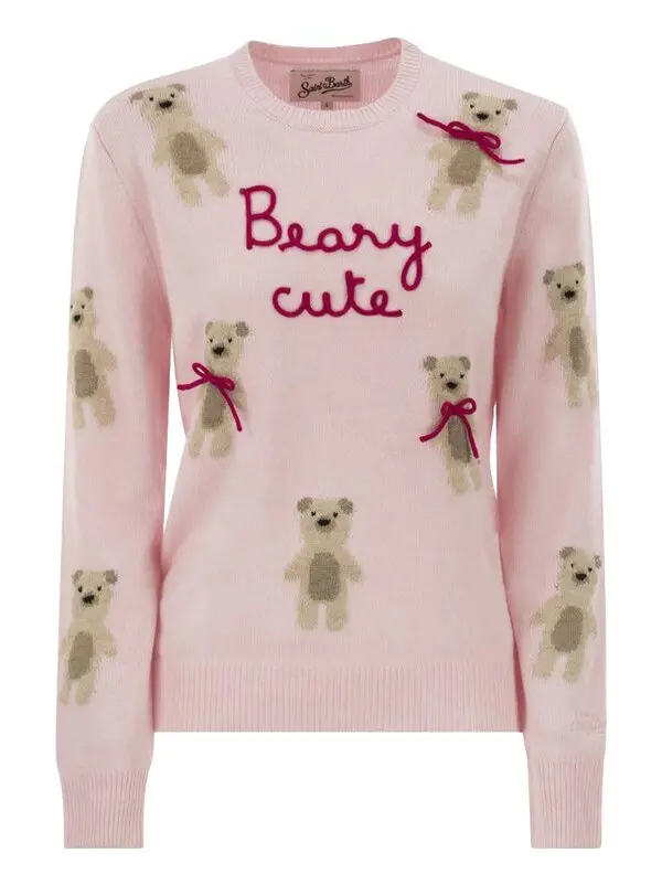 MC2 SAINT BARTH Wool-blend Jumper With Embroidery - Pink