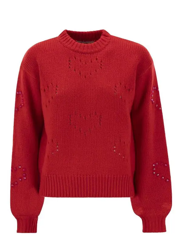MC2 SAINT BARTH Danya Heart Pattern Sweater - Red