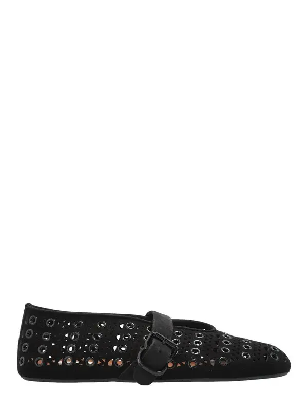 Alaïa Leather Ballerinas - Black
