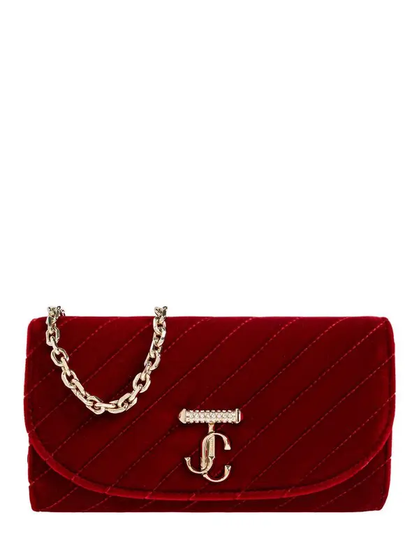 JIMMY CHOO Curve Clutch Bag On Chain - Red