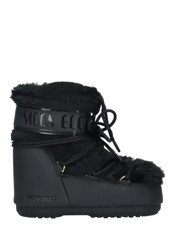 Moon Boot Icon Low Faux Fur Ankle Boots - Black