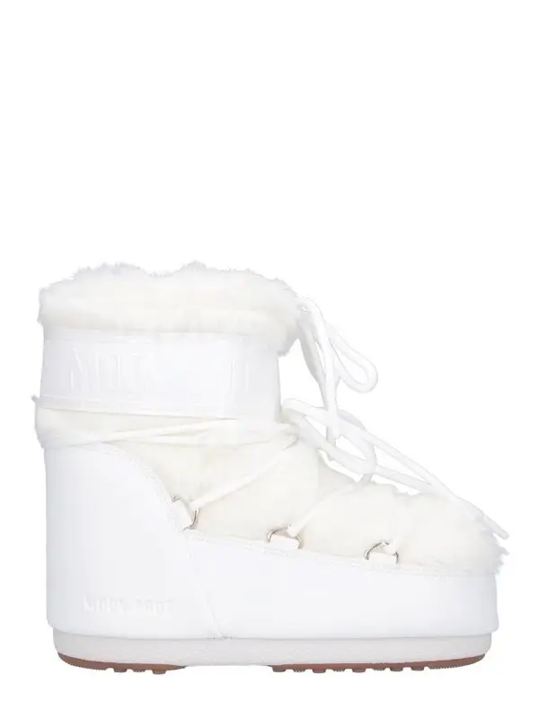Moon Boot Icon Low Faux Fur Ankle Boots - White