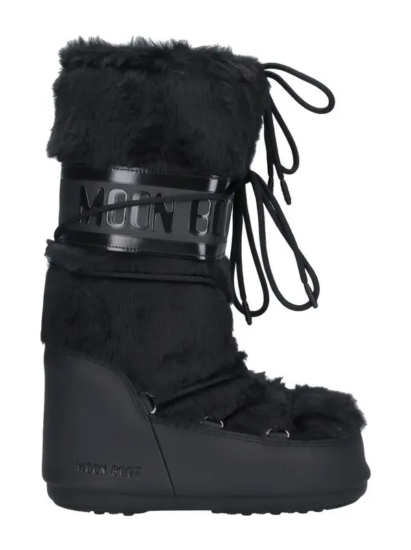 Moon Boot Icon Faux Fur Boots - Black