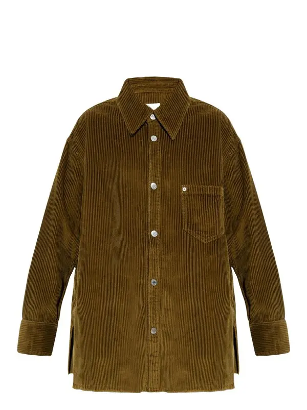 Ami Corduroy Oversized Shirt - Green
