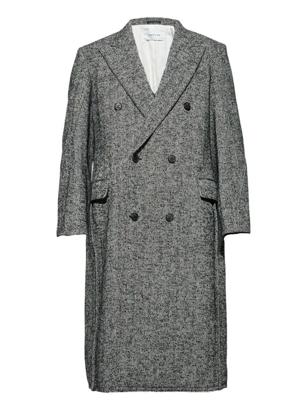 LANVIN Herringbone Pattern Coat - Grey