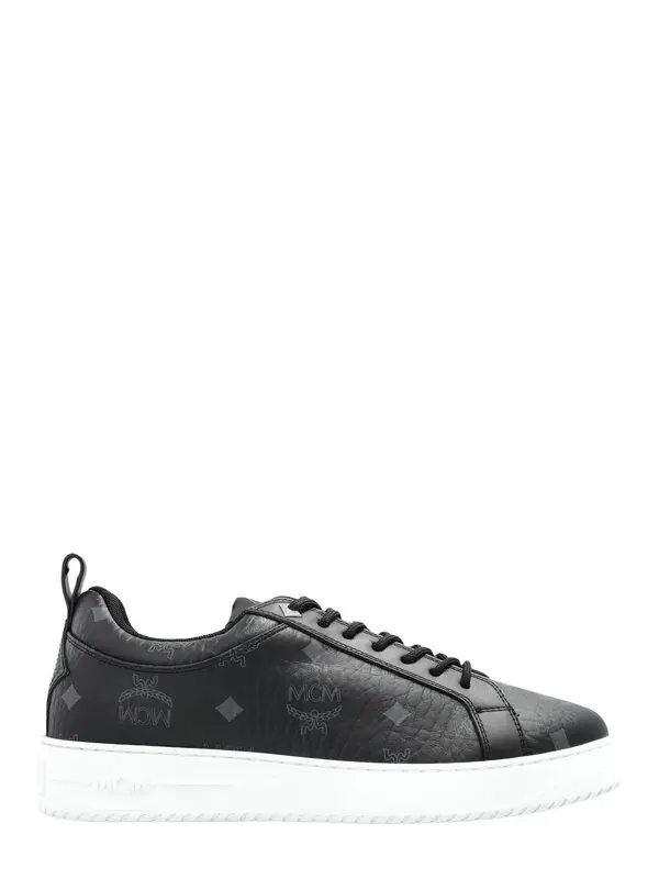 Mcm Low-top Leather Sneakers - Black