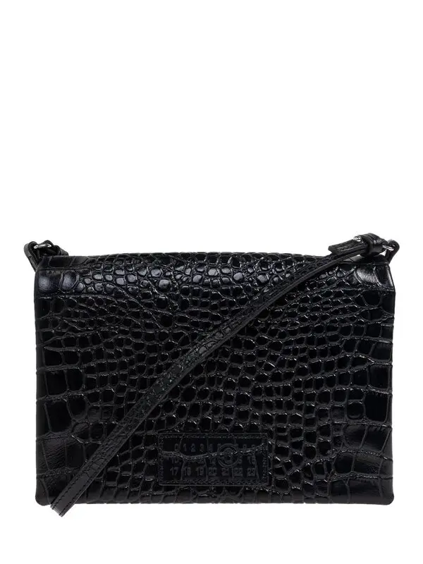 MAISON MARGIELA Rectangular Embossed Shoulder Bag - Black