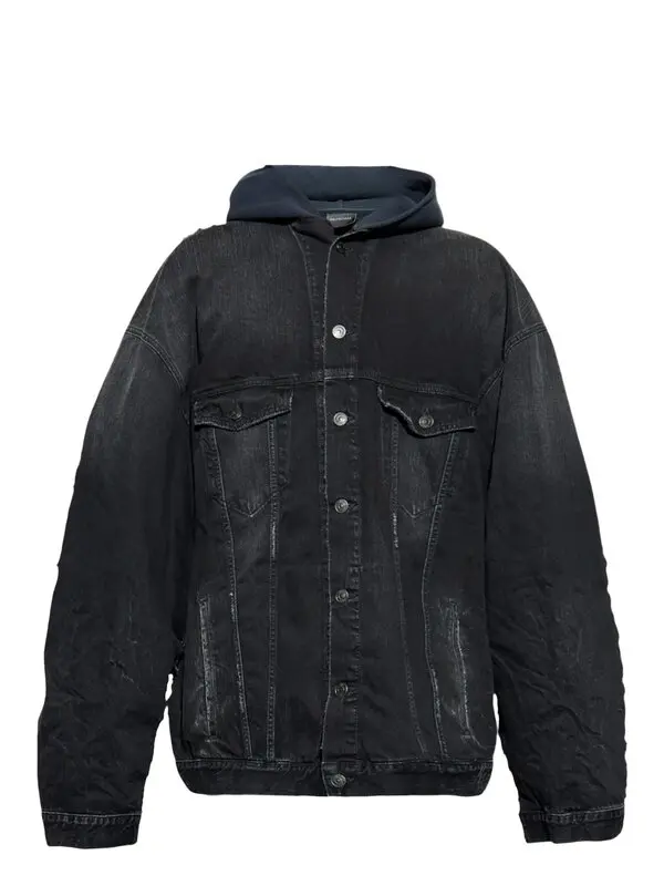 Balenciaga Oversized Patchwork Jacket - Black
