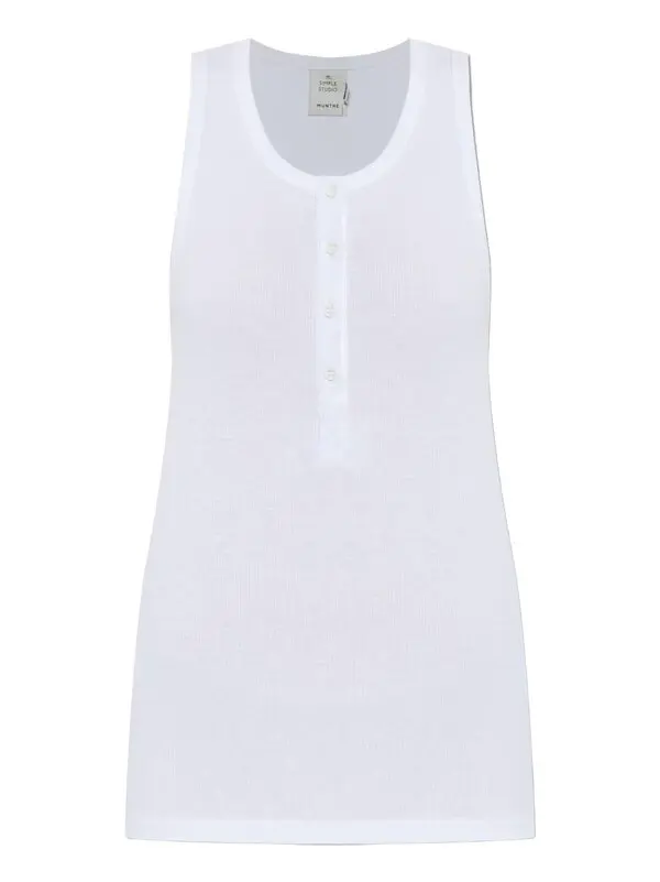 Munthe Boma Ribbed Top - White