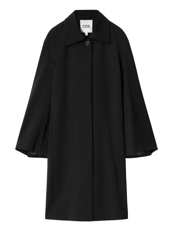 Cos Long Car Coat - Black