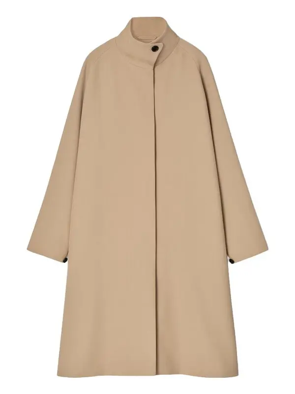 Cos Trapeze Wool-blend Long Coat - Beige