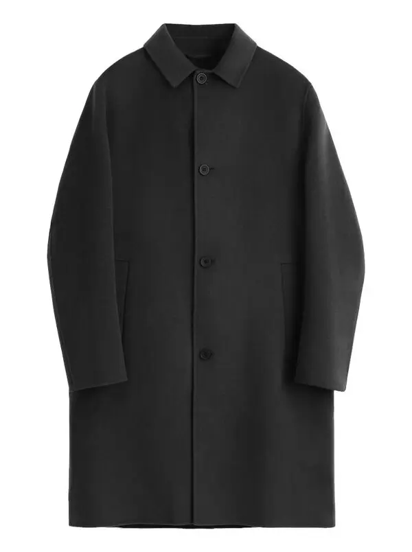 Cos Double-faced Wool Long Car Coat - Black