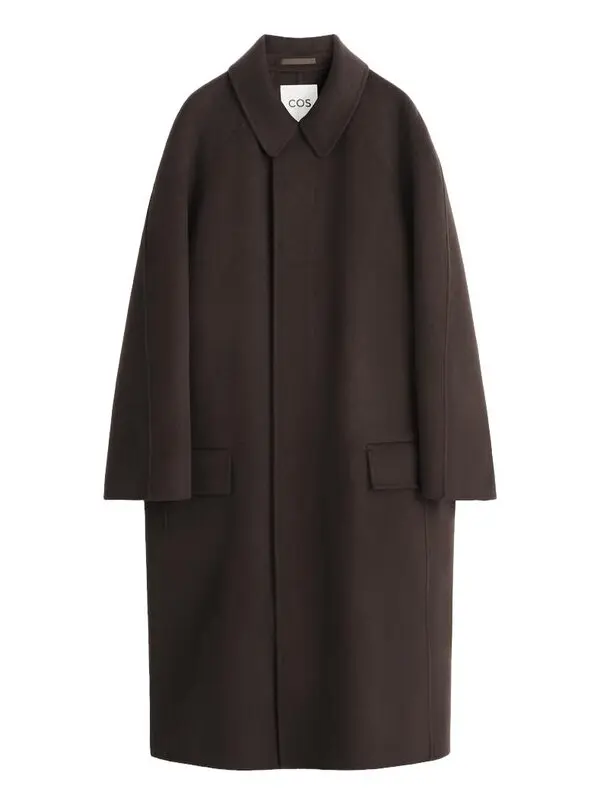 Cos Double-faced Wool Long Car Coat - Brown