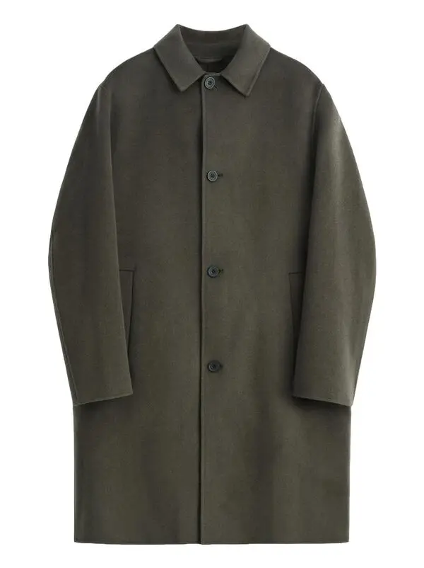 Cos Double-faced Wool Long Car Coat - Green