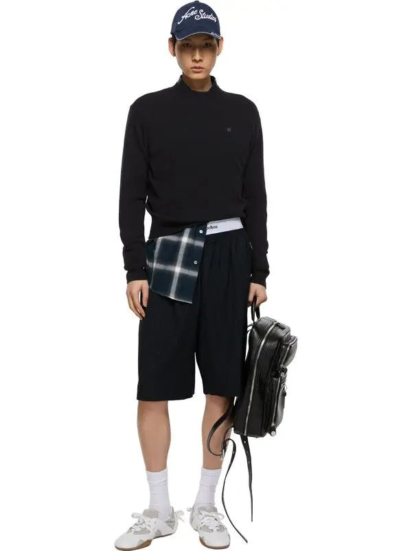 Acne Studios Crewneck Yak Wool Sweater - Black