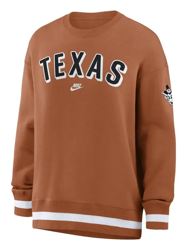 Nike Texas Legacy Phoenix College Oversized Pullover Crew - Orange