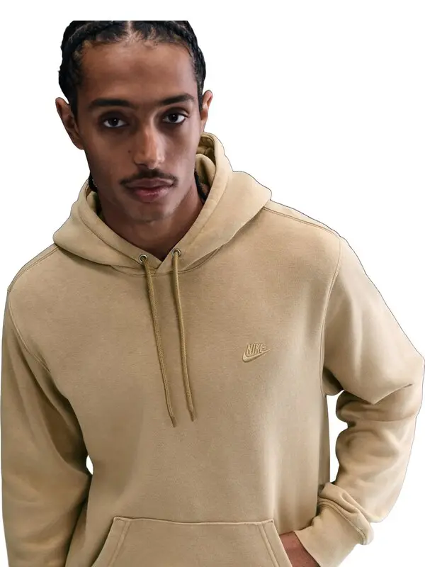 Nike Sportswear Club Washed Fleece Hoodie - Brown