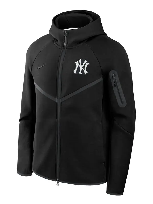Nike New York Yankees Tech Fleece Windrunner Mlb Full-zip Hooded Jacket - Black