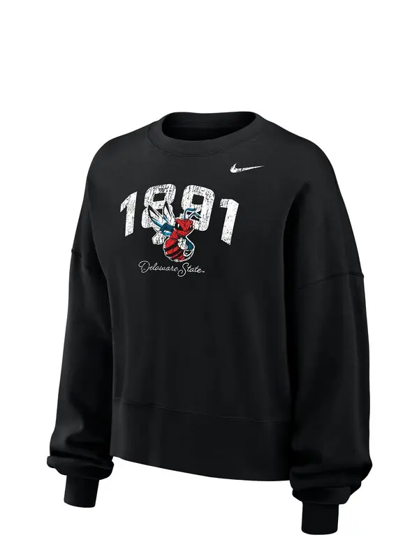 Nike College Phoenix Fleece Crew-neck Sweatshirt - Black