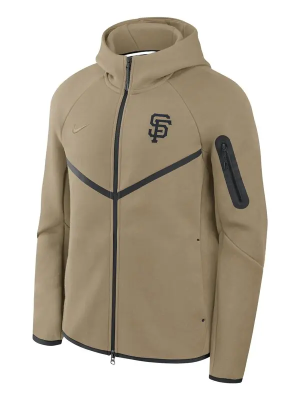 Nike San Francisco Giants Tech Fleece Windrunner Mlb Full-zip Hooded Jacket - Green