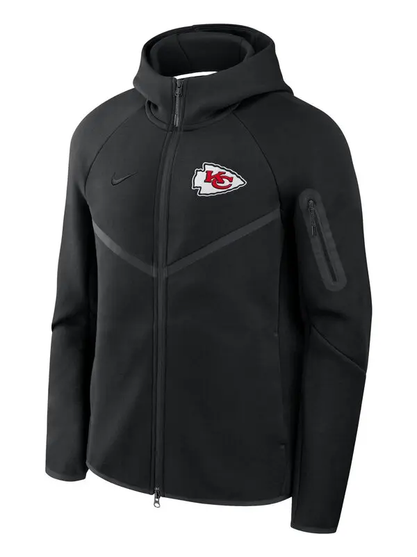 Nike Kansas City Chiefs Tech Fleece Windrunner Nfl Full-zip Hooded Jacket - Black