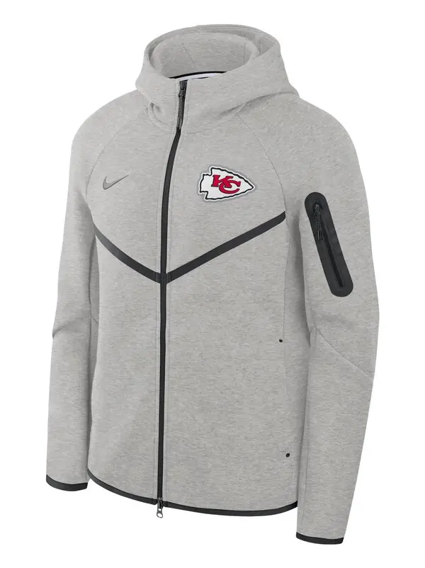Nike Kansas City Chiefs Nfl Tech Fleece Windrunner Full-zip Hooded Jacket - Grey