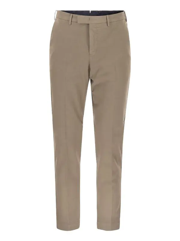 PT TORINO Cotton And Cashmere Flannel Trousers - Grey