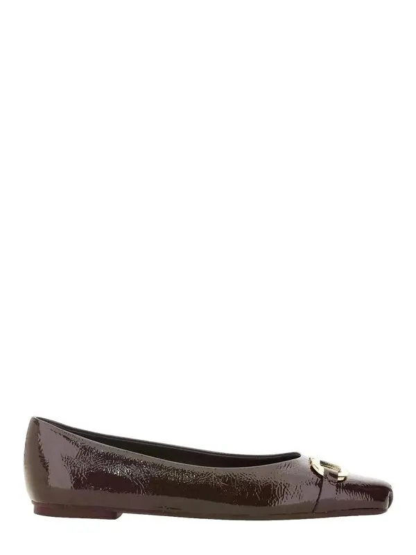FERRAGAMO Buckle Detail Ballet Flats - Brown