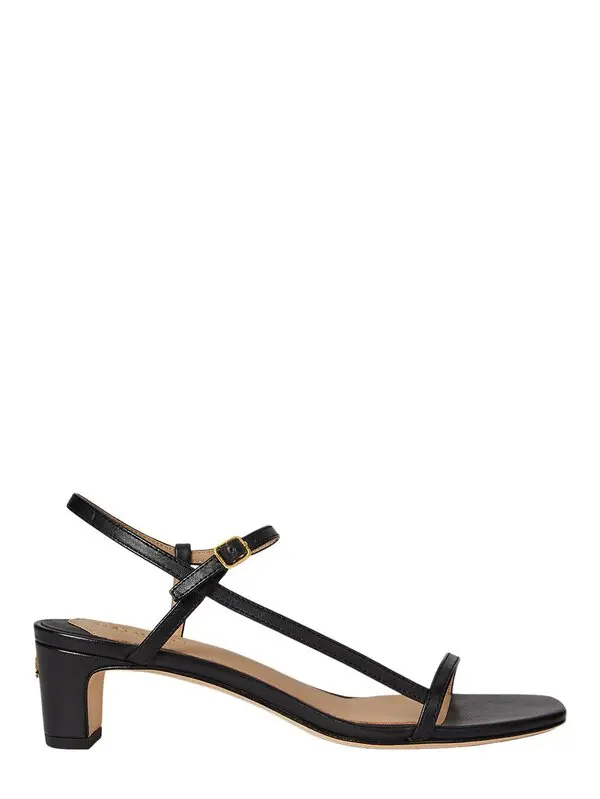 Ralph Lauren Lainee Nappa Leather Mid-heel Sandal - Black