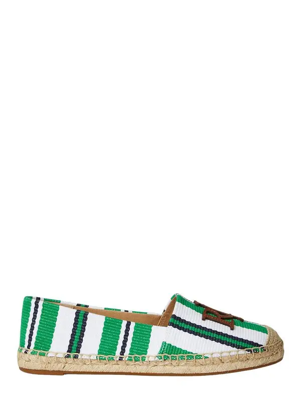 Ralph Lauren Cameryn Striped Jacquard Espadrille - Green Topaz Multi/lauren