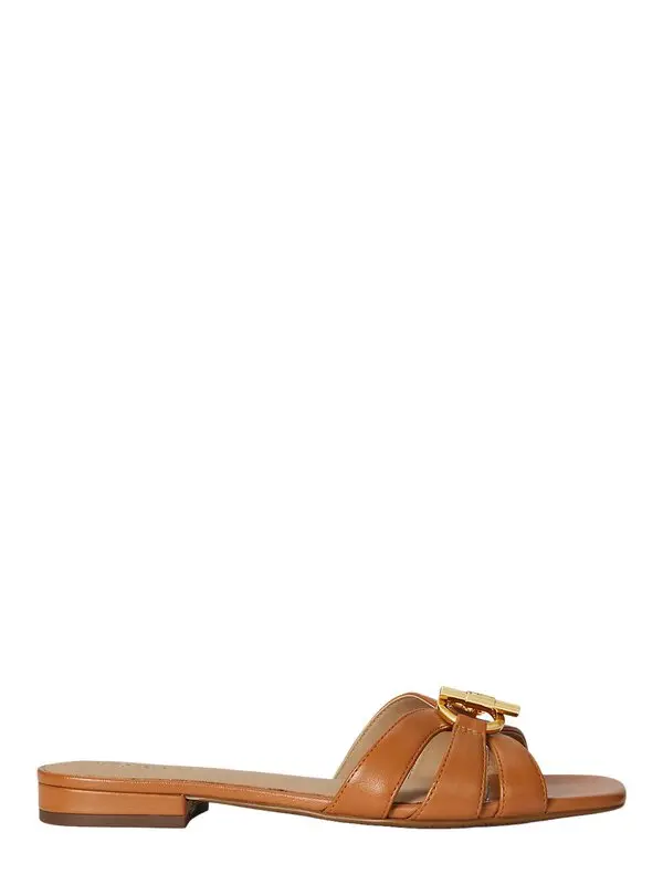 Ralph Lauren Blaike Nappa Leather Slide Sandal - Classic Caramel