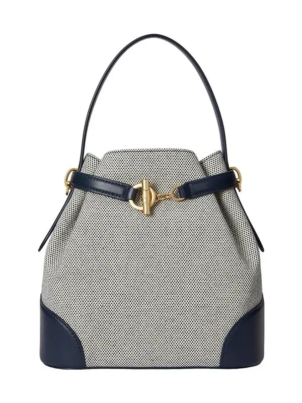 Ralph Lauren Canvas Medium Blaike Bucket Bag - Natural/refined Navy
