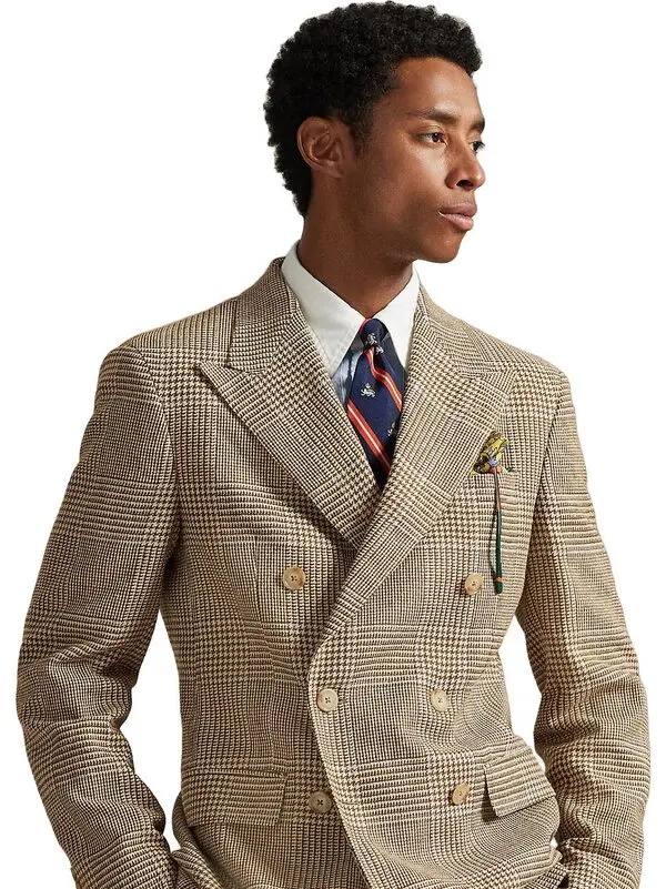 Ralph Lauren Polo Tailored Fit Plaid Suit Jacket - Sand/brown