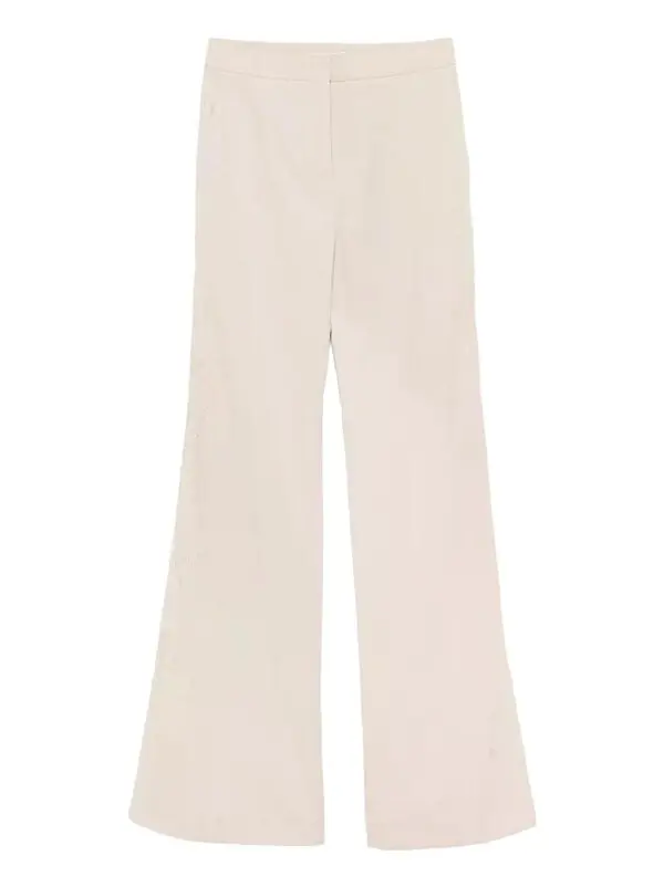 SAIID KOBEISY Embroidered Flared Trousers - Neutrals