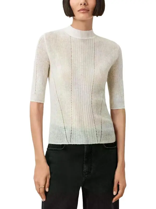 ALLSAINTS Ribbed Knitted Top - Neutrals
