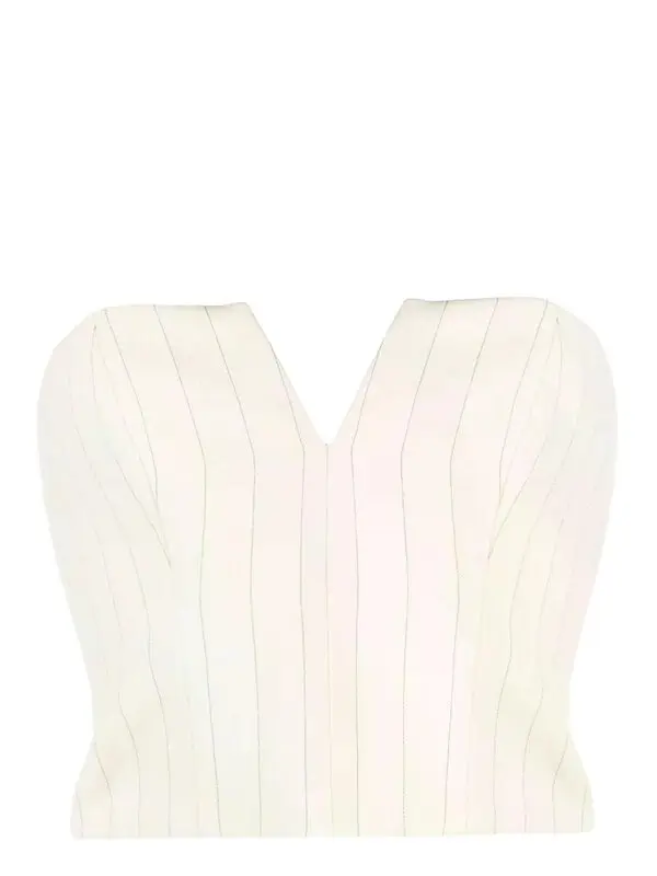 Zimmermann Pinstriped Corset-style Top - Neutrals