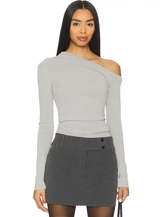 LOVERS AND FRIENDS Katalina Off The Shoulder Sweater - Light Grey