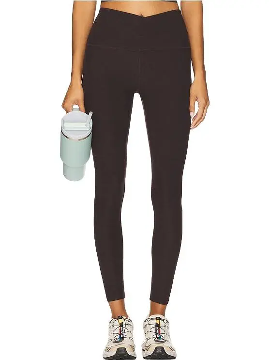 Beyond Yoga Spacedye At Your Leisure High Waisted Midi Legging - Dark Chocolate Heather