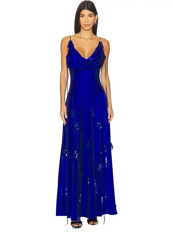 TYLER MCGILLIVARY Valeria Slip Dress - Blue