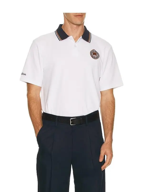 MALBON Fairway Oakwood Polo - White