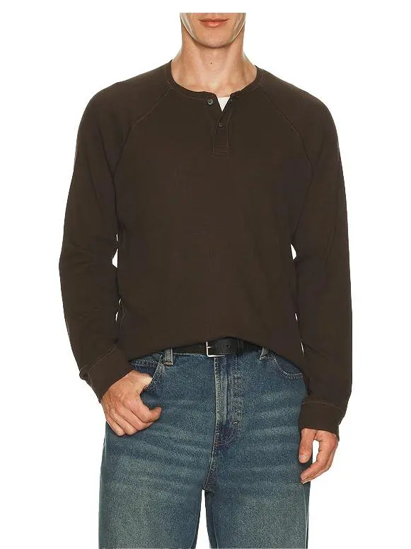 Paige Abaroa Henley In Brown - Deep Oak