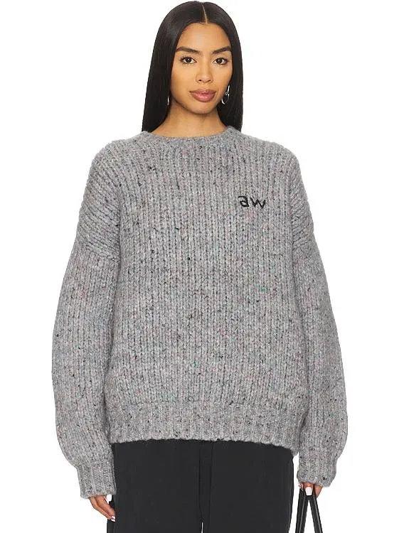 Alexander Wang Crewneck Pullover Sweater - Grey Multi