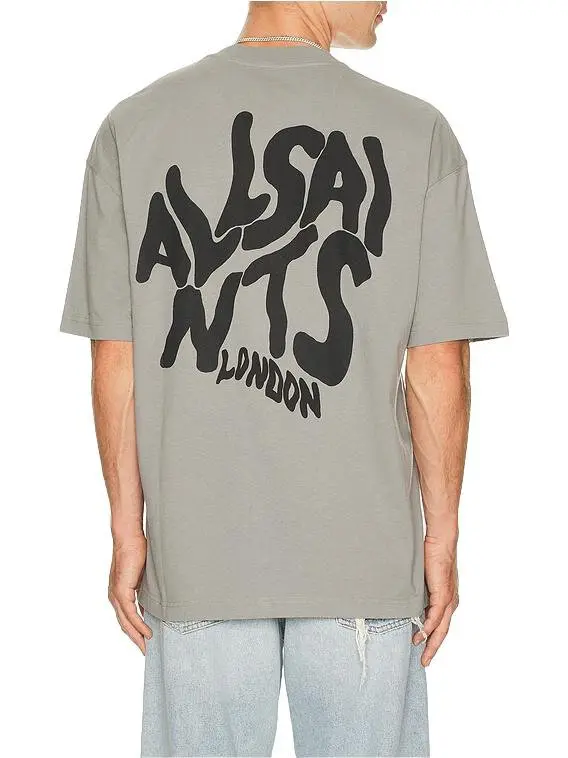 ALLSAINTS Orlando Crew Neck Tee In Grey - March Grey