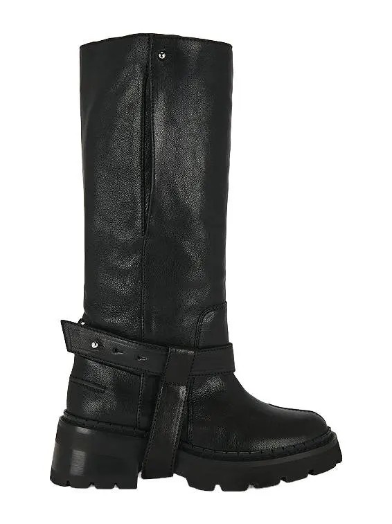 By Far Yaka Boot - Black Distressed Leather
