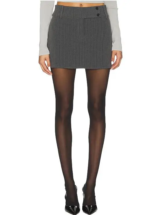 Superdown Emerson Mini Skirt - Grey Pinstripe