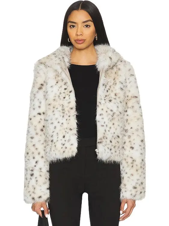 Free People Louder Please Hooded Jacket - Snow Leopard