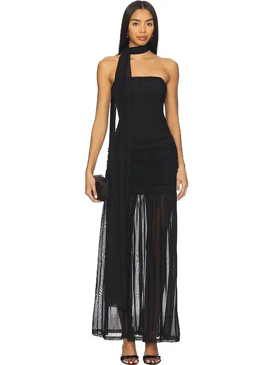 RUNAWAY THE LABEL Lillie Corset Maxi Dress - Black